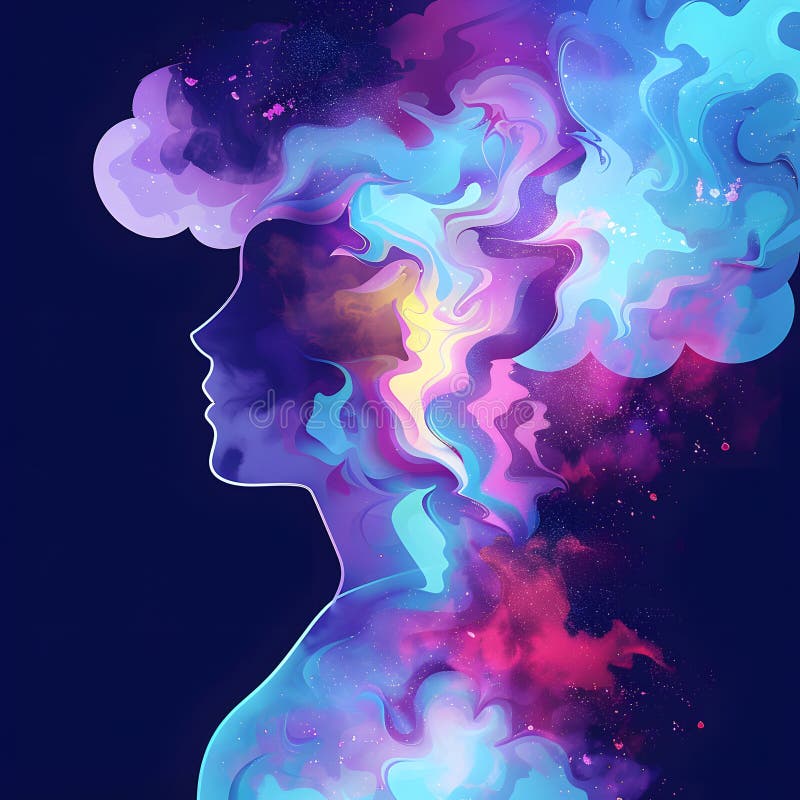 Silhouette of Person with Thought Bubble Symbolizing Creativity Stock ...