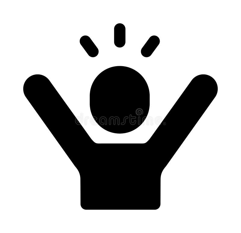 Silhouette Person Vector Icon Illustration | Happy, Joy, Cheerful Stock ...