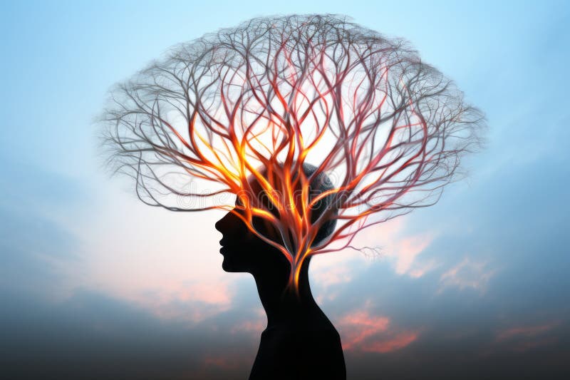 The Silhouette of a Persons Head with a Tree Growing Out of it Stock ...