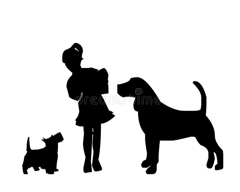 Silhouette of Pet Interacting with Human, Dog and Human Interacting in ...