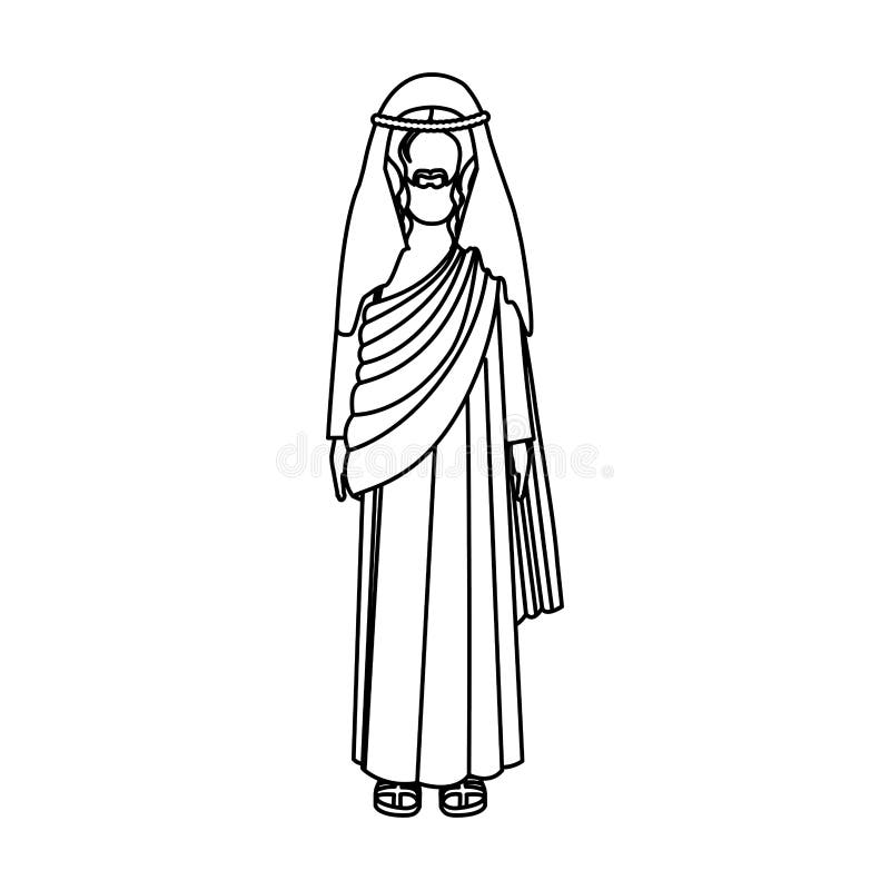 Silhouette of Picture of Christ with Tunic Stock Vector - Illustration ...