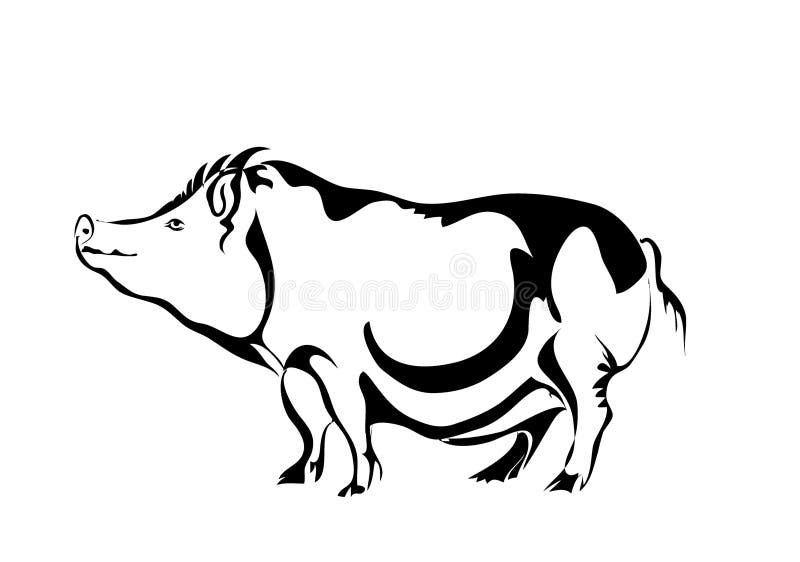 Silhouette of pig stock illustration. Illustration of background ...