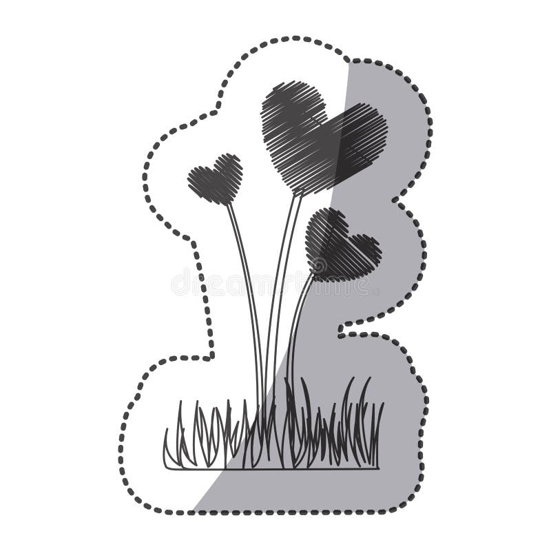 Silhouette Plant Heart Icon Stock Illustration - Illustration of ...