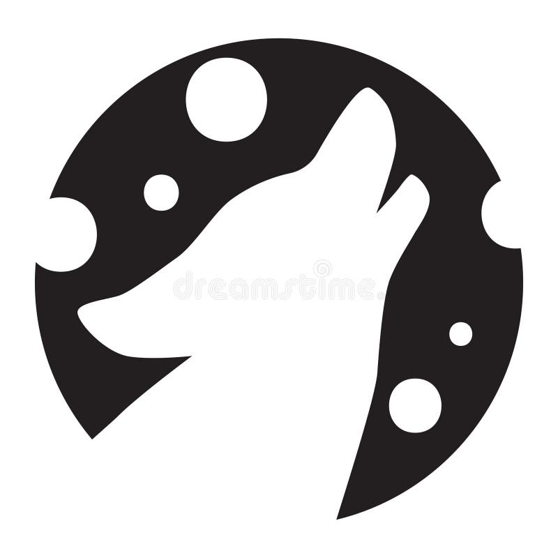 Silhouette Portrait of a Howling Dog in Profile Stock Vector ...