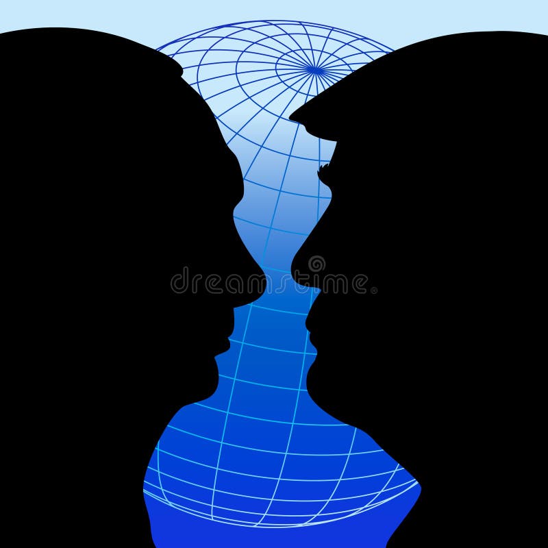 Silhouette Portraits of Putin and Trump, Vector Illustration Stock ...