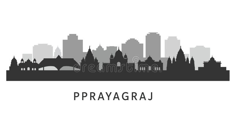 Prayagraj Skyline stock vector. Illustration of kumbh - 389941018