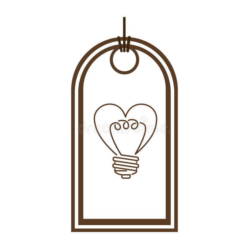 Silhouette Price Tag with Light Bulb in Heart Shape Stock Vector ...
