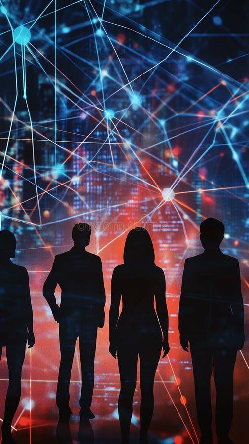 Silhouette of Professionals in a Corporate Environment Surrounded by ...