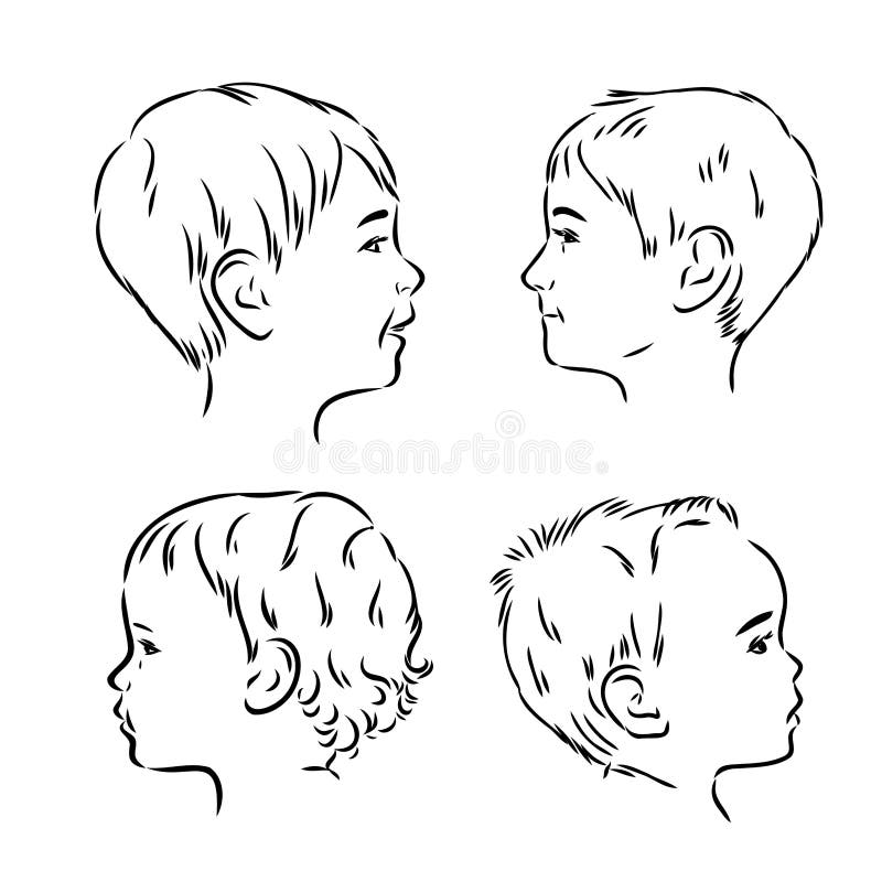 Child's Profile Stock Illustrations – 515 Child's Profile Stock ...