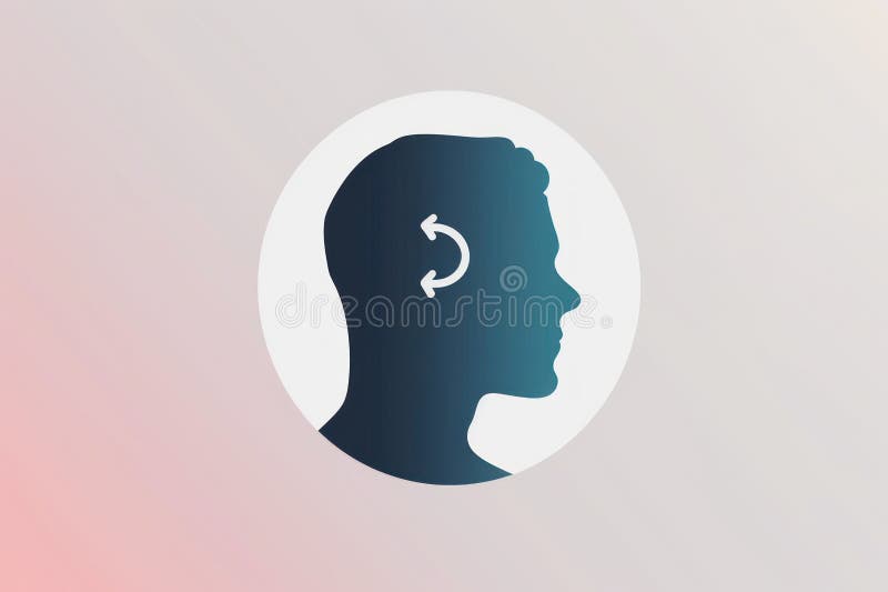 Silhouette Profile with Refresh Icon Conceptual Design for Change ...