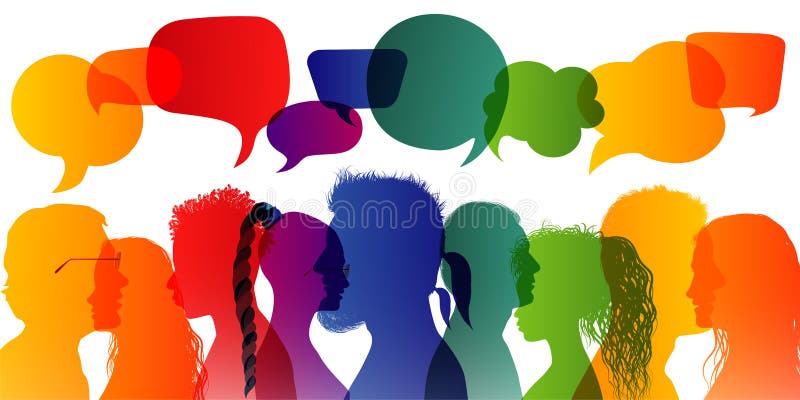 Silhouette Profiles. Communication between People. Dialogue Group of ...