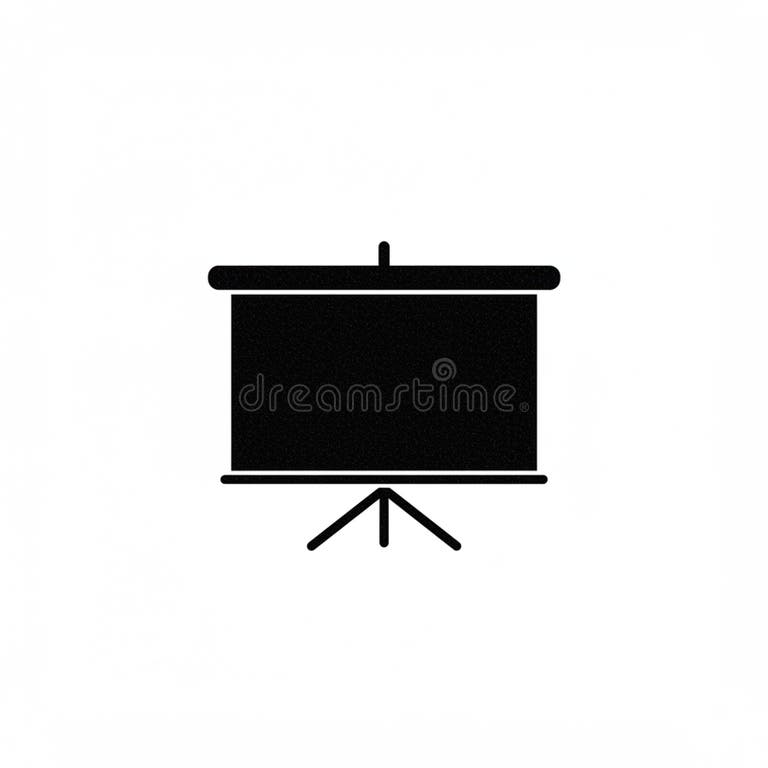 Silhouette of a Projection Screen, Supported by a Tripod Stand. the ...