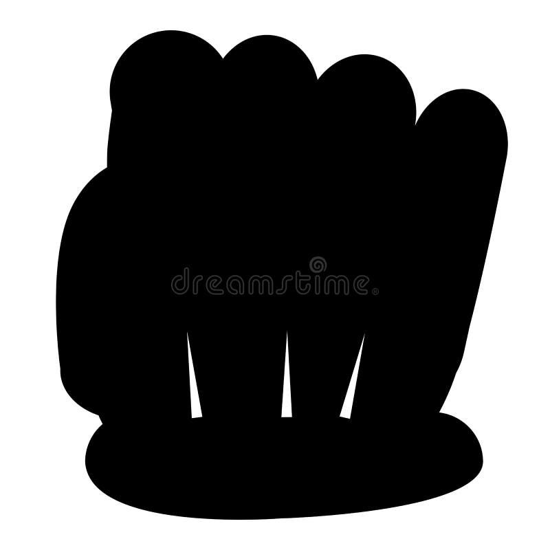 Silhouette of Punch Hand, Isolated on White Stock Vector - Illustration ...