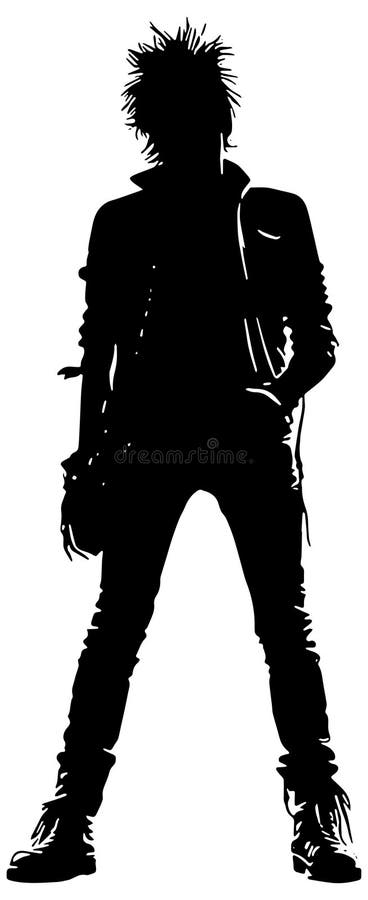 Silhouette of a Punk Rocker Stock Vector - Illustration of dude ...