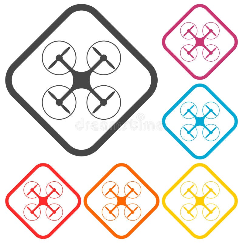 Set Icons of Quadrocopter, Hexacopter, Multicopter and Drone Stock ...