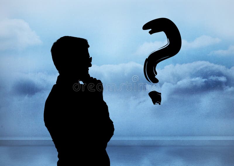 Question Mark Cloud Icon with Sky Stock Photo - Image of space, studio ...