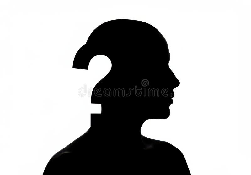Silhouette with Question Mark Shape Stock Illustration - Illustration ...