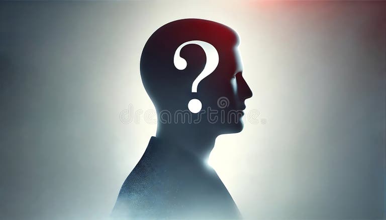 Silhouette with Question Mark Symbolizing Curiosity and Problem Solving ...