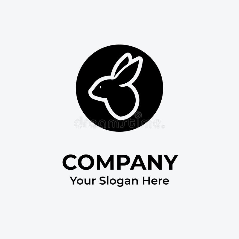 Silhouette Head of Rabbit Company Logo Vector Stock Vector ...