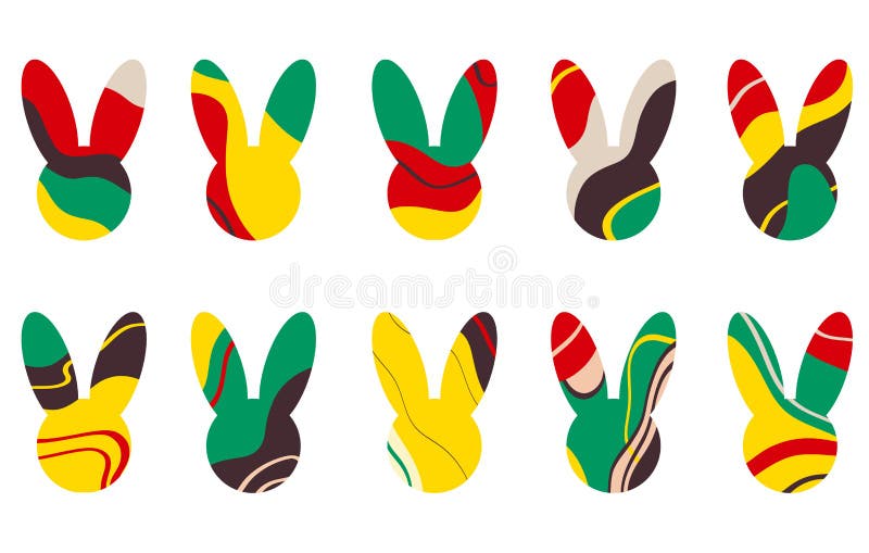Silhouette of a Rabbit Head with an Abstract Pattern Stock Vector ...