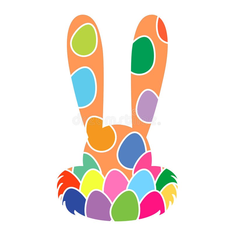 Silhouette of a Rabbit Head with Ears in the Style of Pop Art. Stock ...