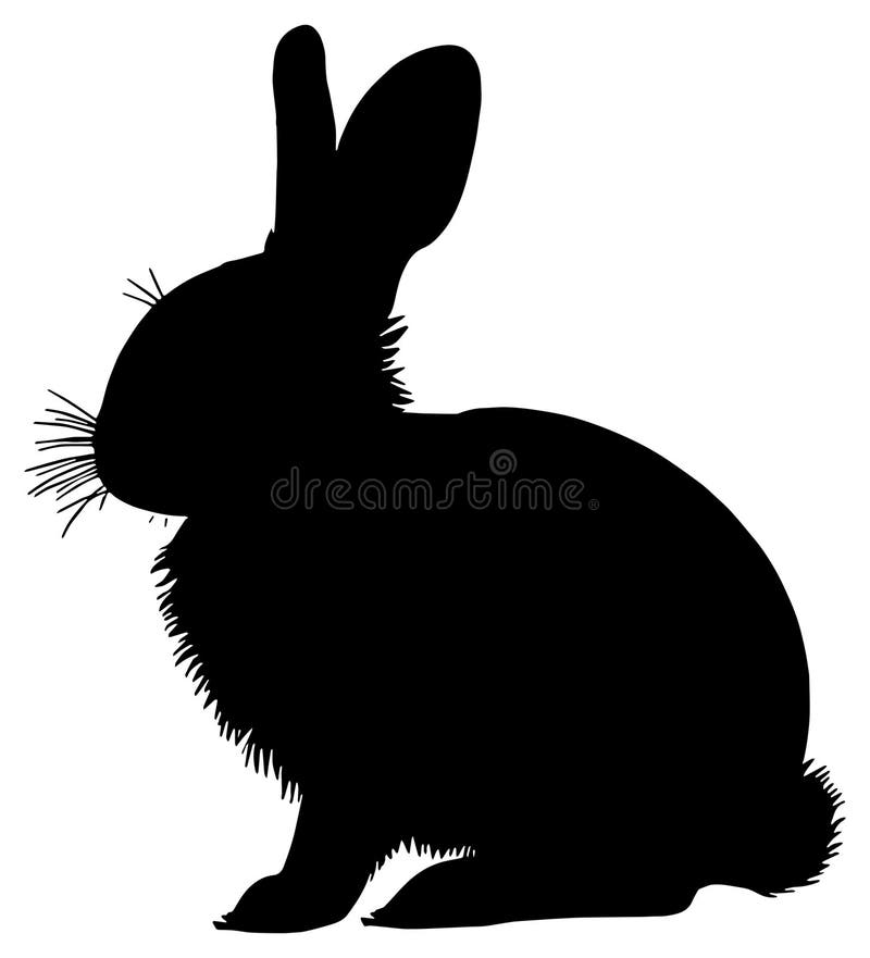 Silhouette of a Rabbit, Isolated Stock Vector - Illustration of ...