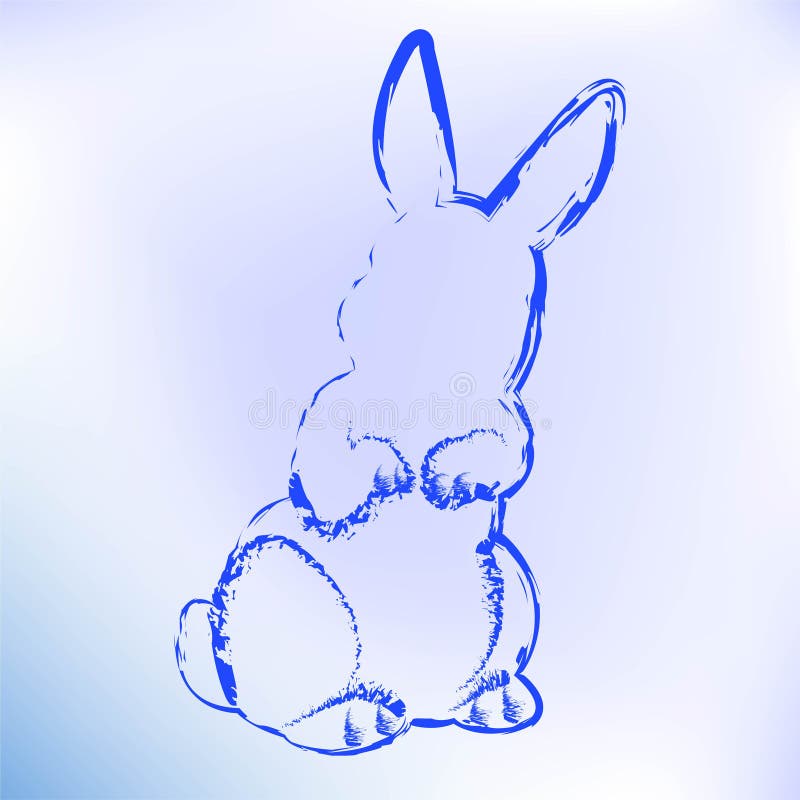 Silhouette of a Rabbit on a Light Blue Background. Symbol of 2023 ...