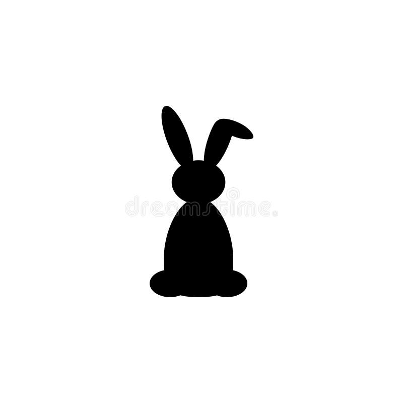 Silhouette Rabbit Simple Black Vector Illustration Stock Illustration ...