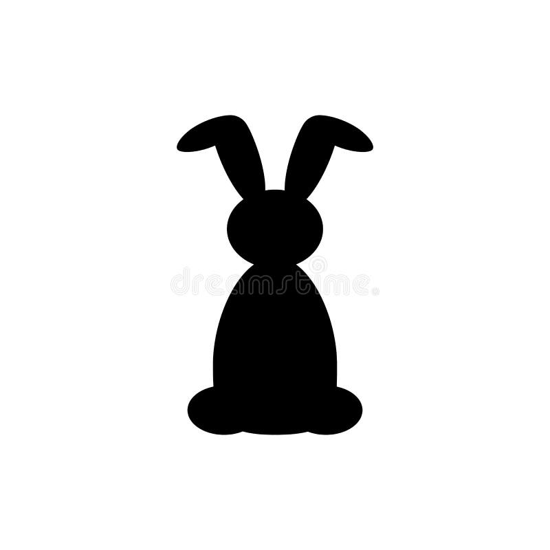Silhouette Rabbit Simple Black Vector Illustration Stock Illustration ...