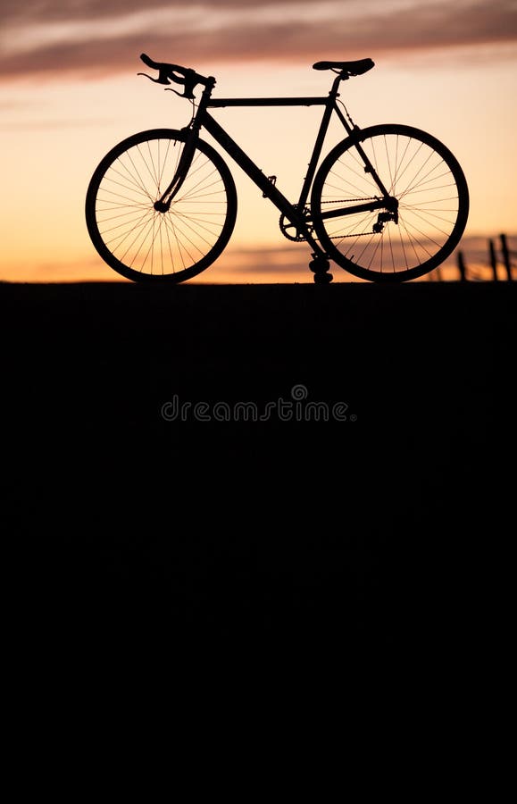 Silhouette of Race Bike in Sunset Stock Photo - Image of adventure ...