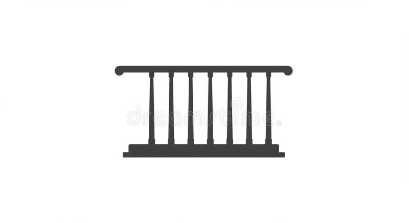 Silhouette of a Railing Featuring Parallel Balusters and a Rounded ...