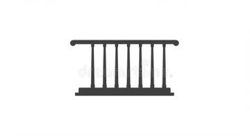 Silhouette of a Railing Featuring Parallel Balusters and a Rounded ...