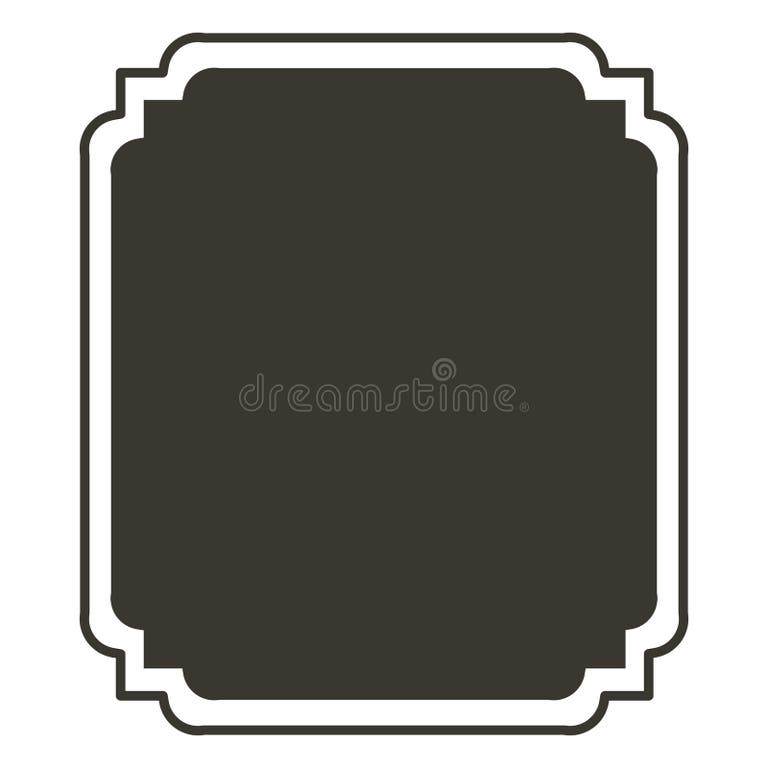 Silhouette Rectangle Border Heraldic Decorative Frame Stock Vector ...