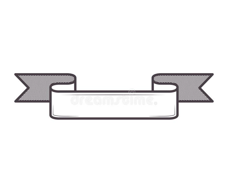 Silhouette Rectangle Label with Ribbon Stock Vector - Illustration of ...