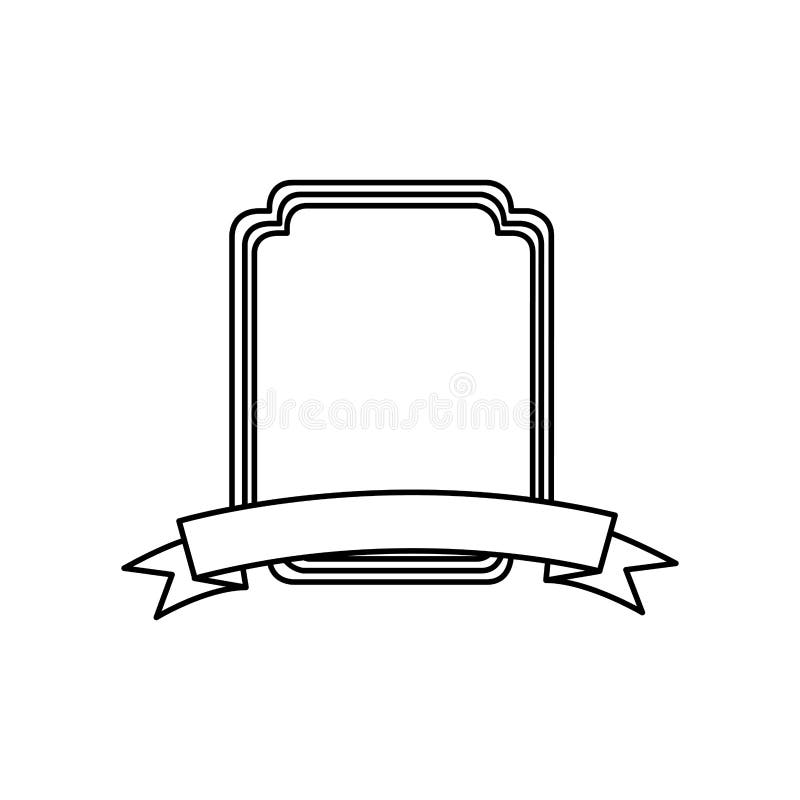 Silhouette Rectangle Rounded Decorative Heraldic Frame Design Stock ...