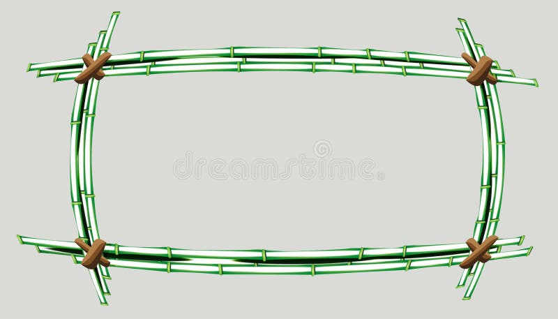 Silhouette Rectangular Frame from Green Bamboo, Design Element Stock ...