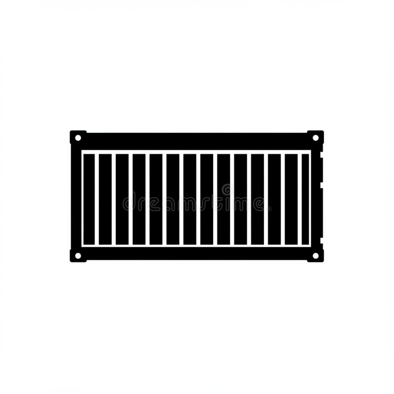 Silhouette of a Rectangular Shipping Container Viewed from the Side ...