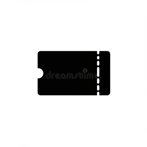 Silhouette of a Rectangular Ticket with a Notched Edge on the Left and ...