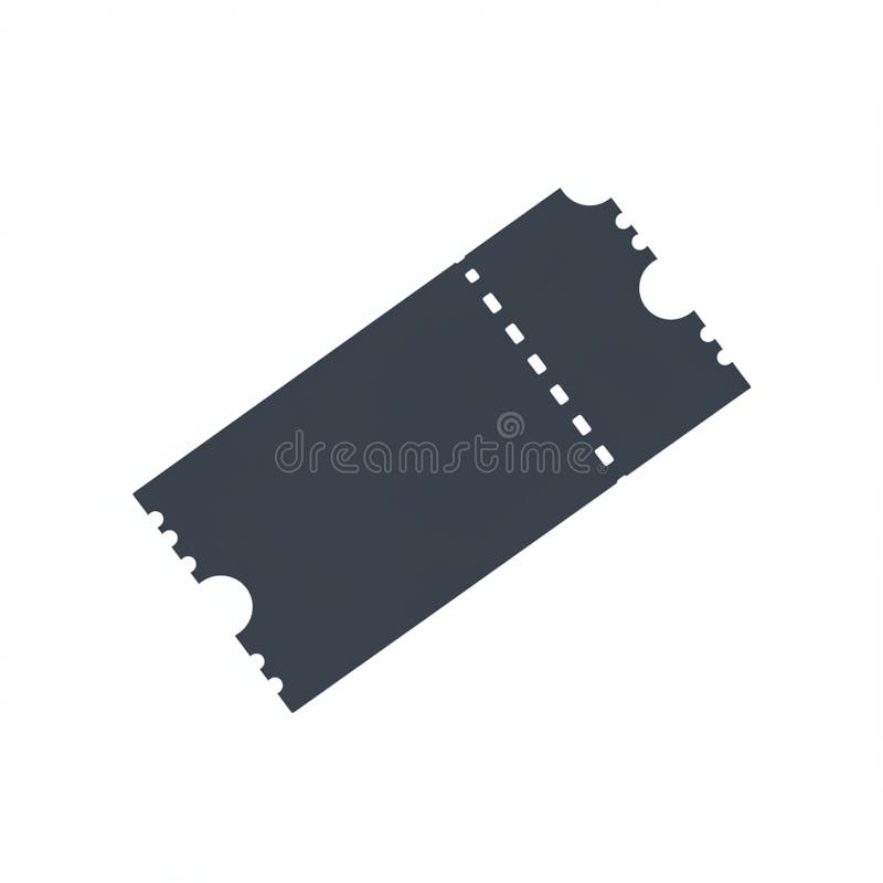 Silhouette of a Rectangular Ticket with Rounded Notches on Each Side. a ...