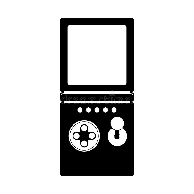 Silhouette Remote Control for Games with Screen and Joystick Stock ...