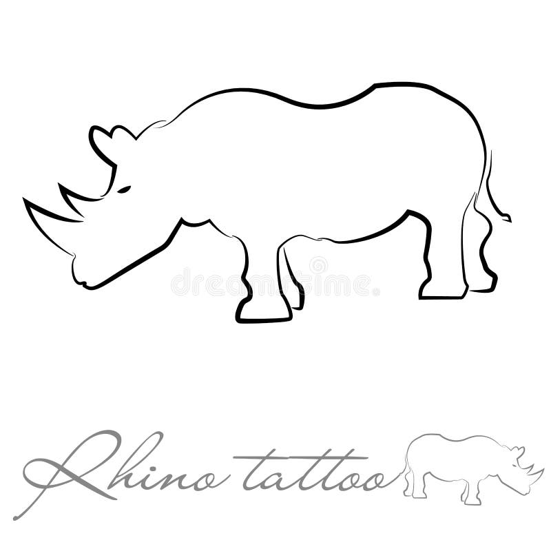 Silhouette of a Rhinoceros for Tattoo or Logo Stock Vector ... Silhouette of a Rhinoceros for Tattoo or Logo Stock Vector ...