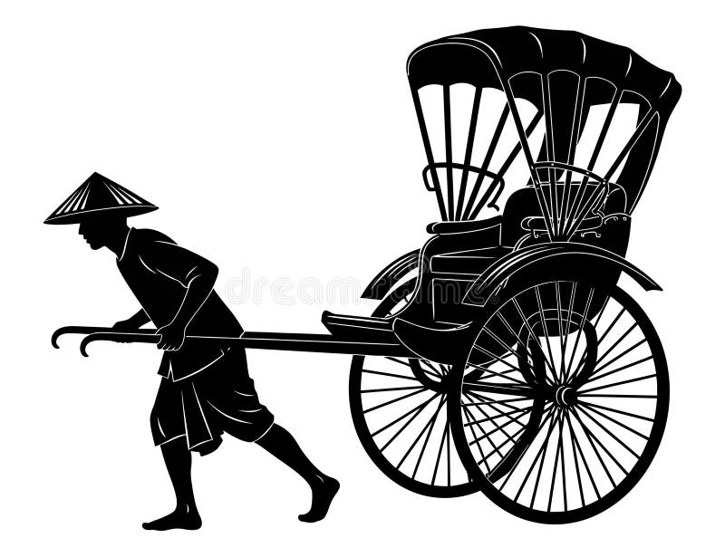 Traditional Pulled Rickshaws Stock Illustrations – 4 Traditional Pulled ...
