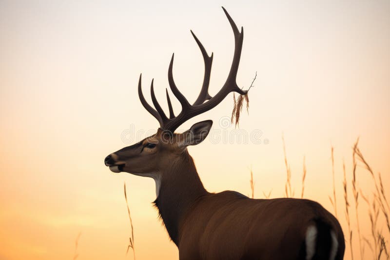 Silhouette of a Roan Antelope at Sunset Stock Image - Image of ...