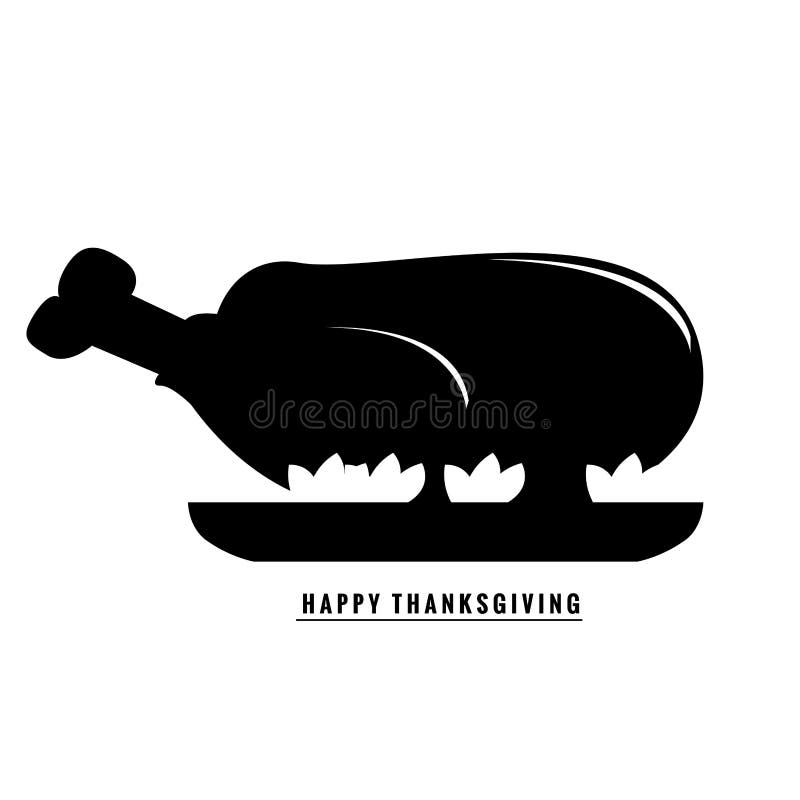 Silhouette of a Roast Turkey Stock Vector - Illustration of turkey ...