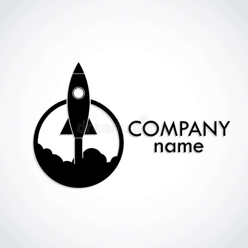 Silhouette Rocket on Circle Logo Stock Vector - Illustration of ...