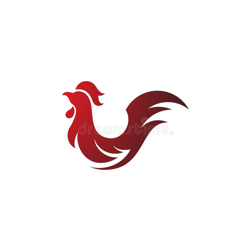 Silhouette of the Rooster Vector Icon Stock Vector - Illustration of ...