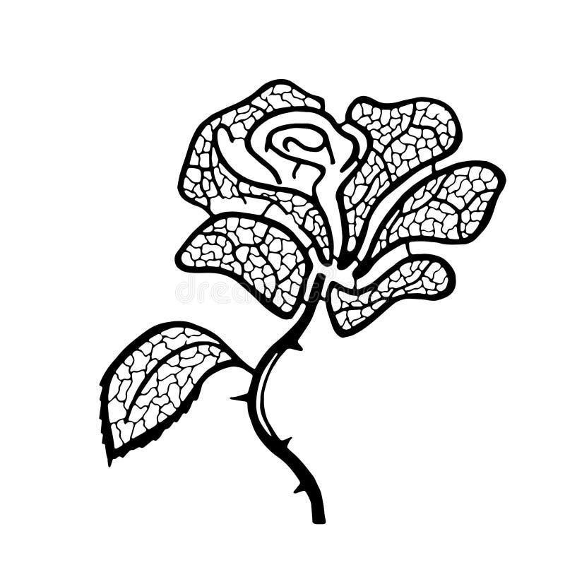 Silhouette rose pattern. stock vector. Illustration of petal - 84329398