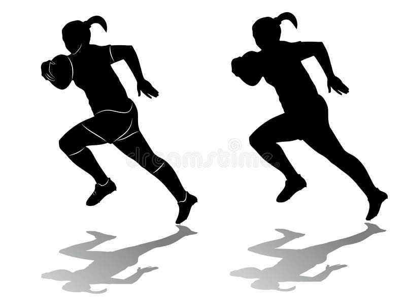 Silhouette of a Rugby Player, Vector Draw Stock Vector - Illustration ...