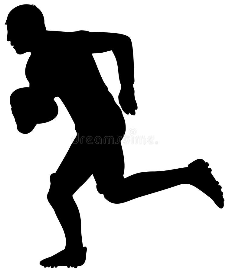 Silhouette of a Rugby Player Vector Stock Vector - Illustration of ...