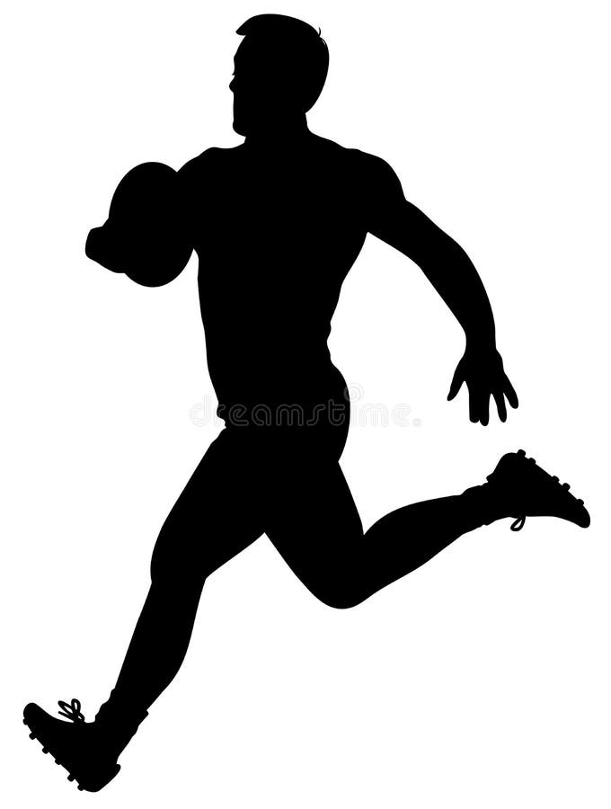 Silhouette of a Rugby Player Vector Stock Vector - Illustration of ...